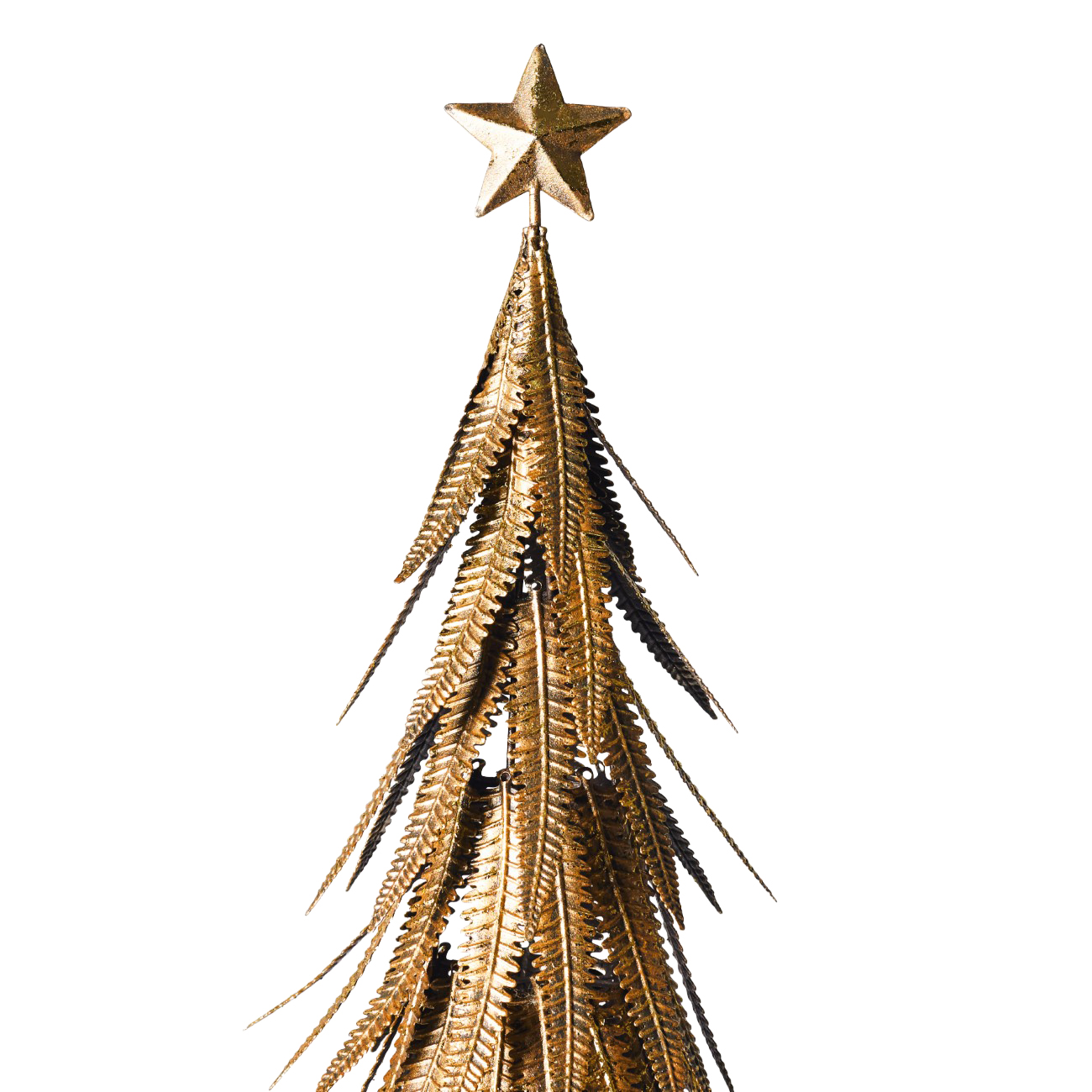 Feathered Metal Gold Tree Sculpture 57cm - Libra Interiors