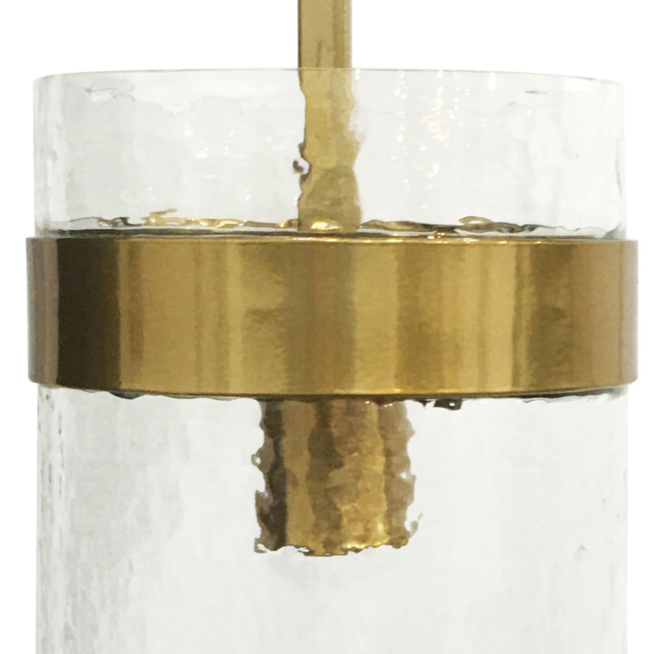 Atrium Single Glass Pendant Metallic Champagne Frame E27 60W