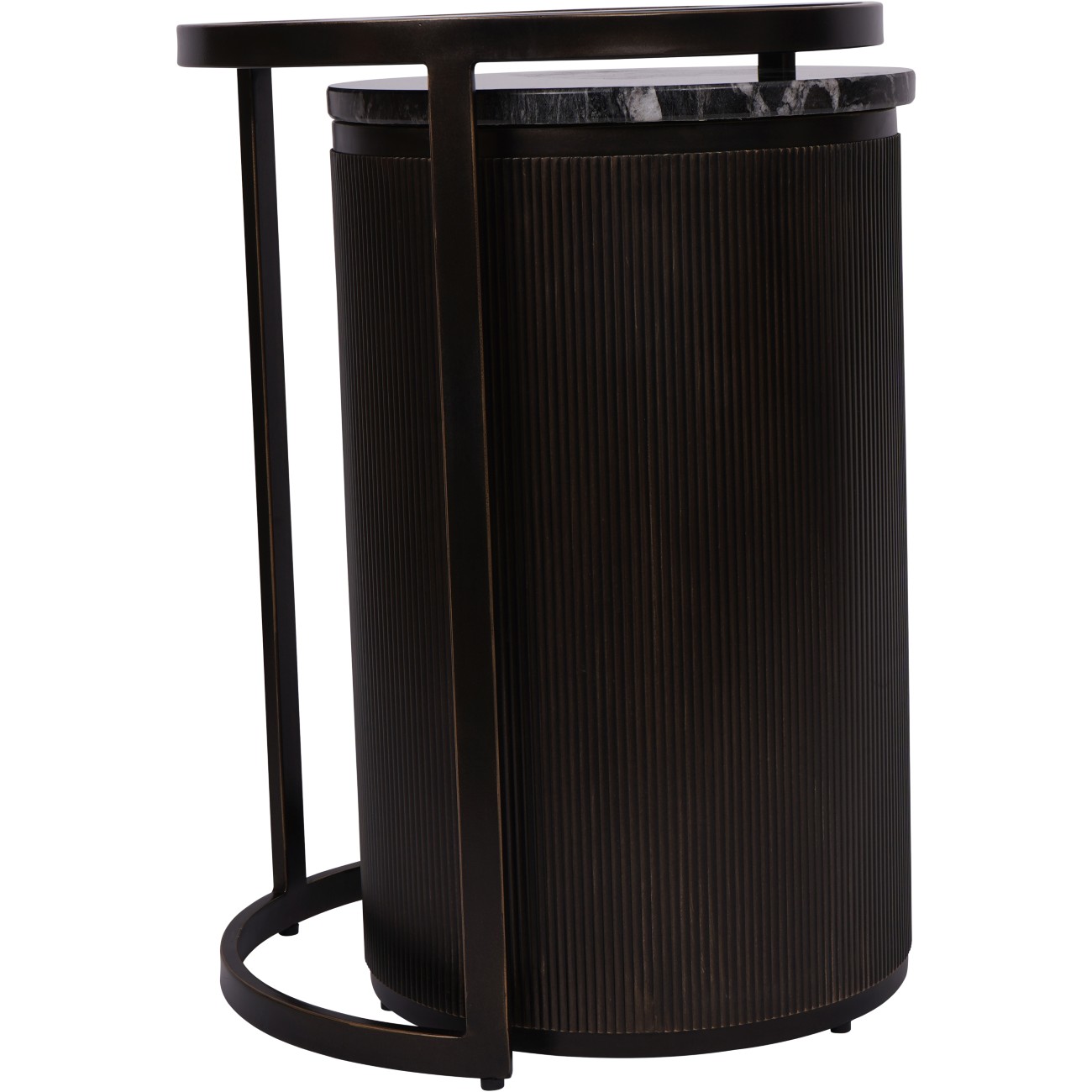 Belvedere Black Set of 2 Nesting Side Tables - Libra
