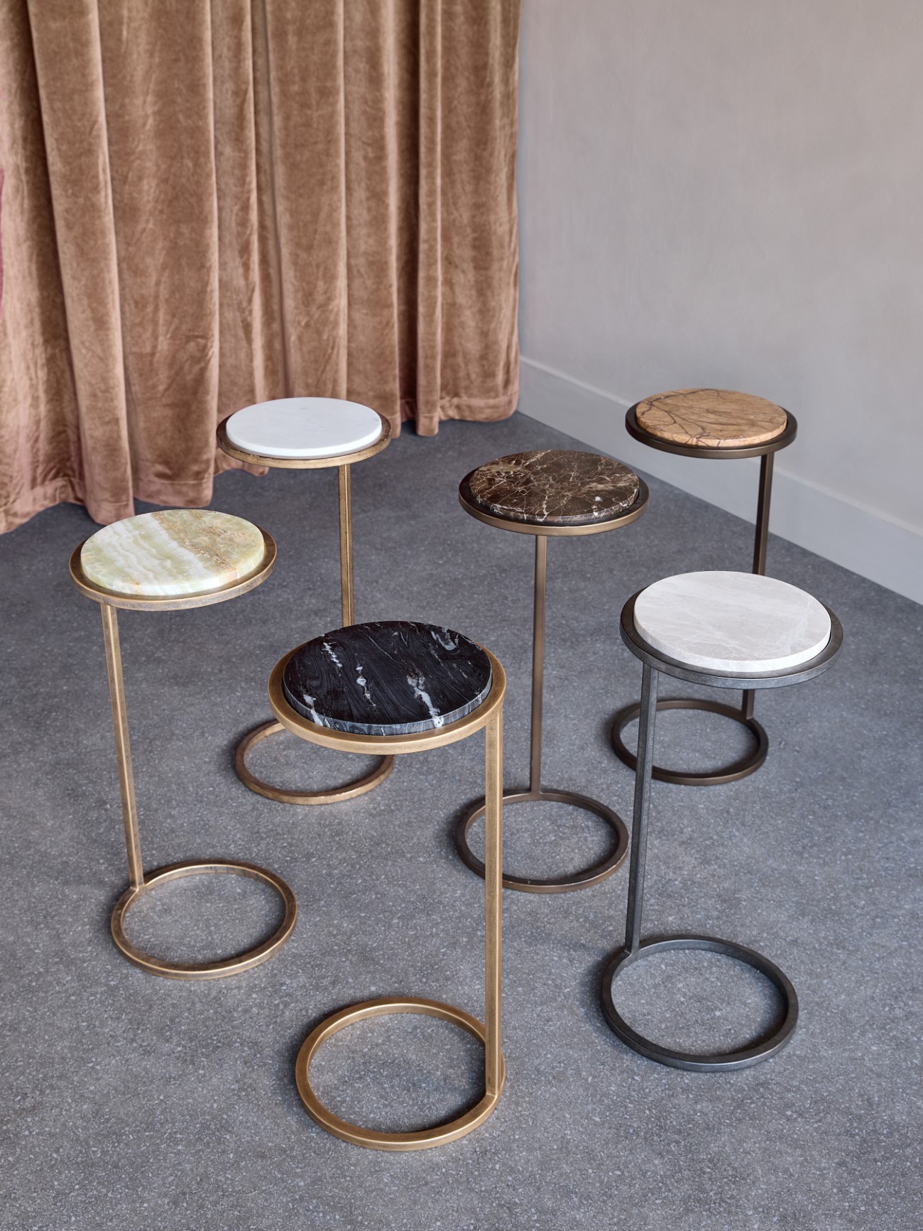 Iota Accent Table Brown Emperador Marble - Libra