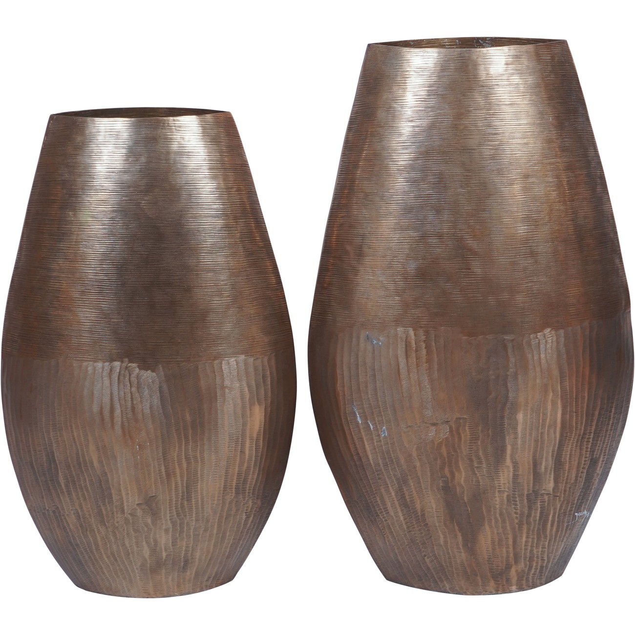 Southwold Textured Oval Antique Brass Vase 100cm - Libra