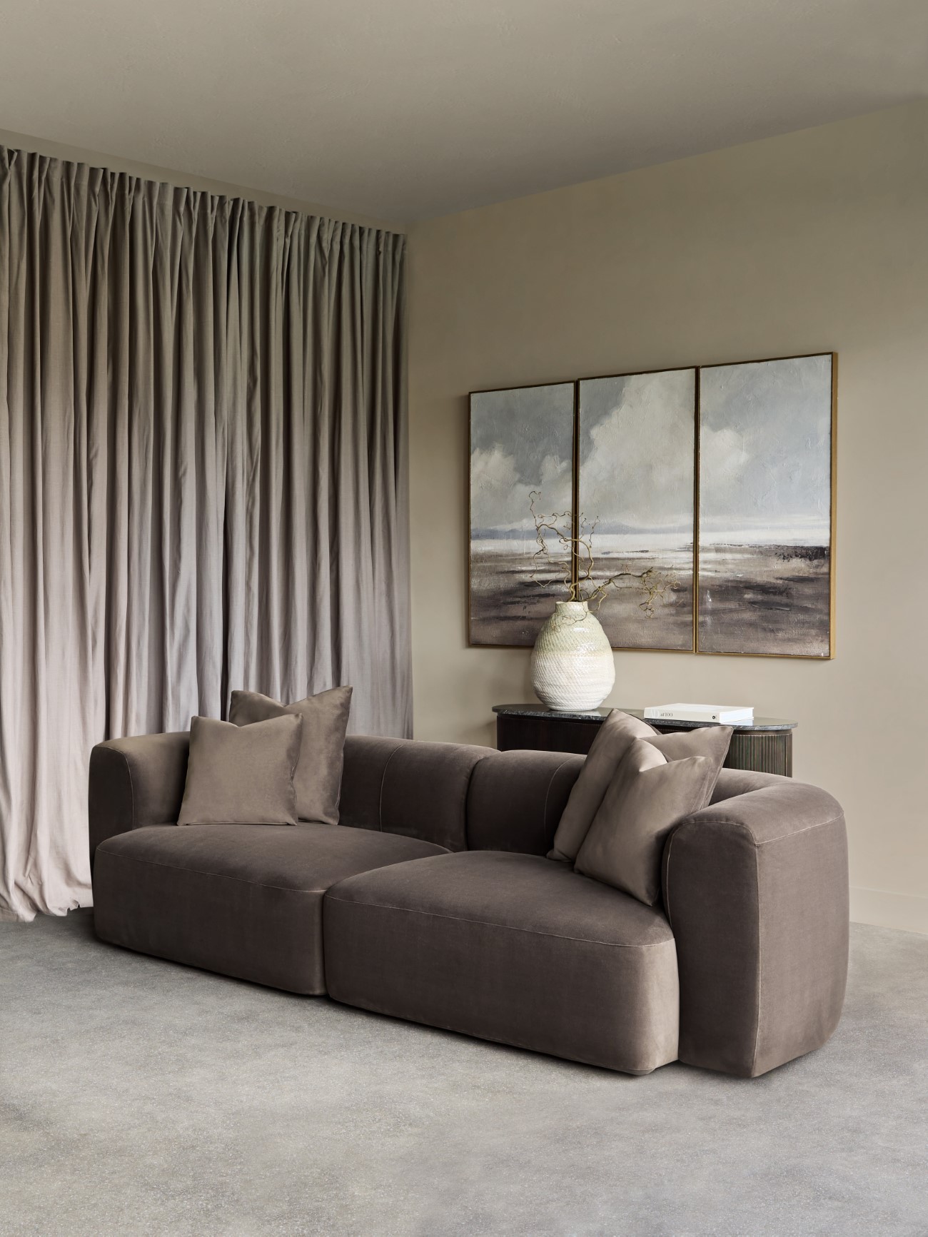 Wicklow Sofa In Brown Velvet - Libra