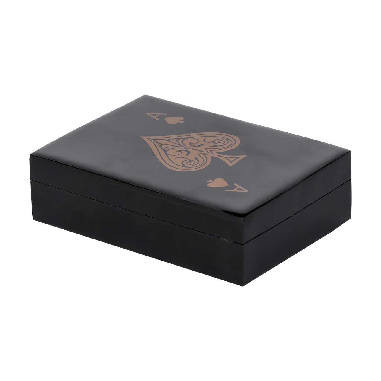 Chollerford Black and Gold Inlay Card Box - The Libra Company