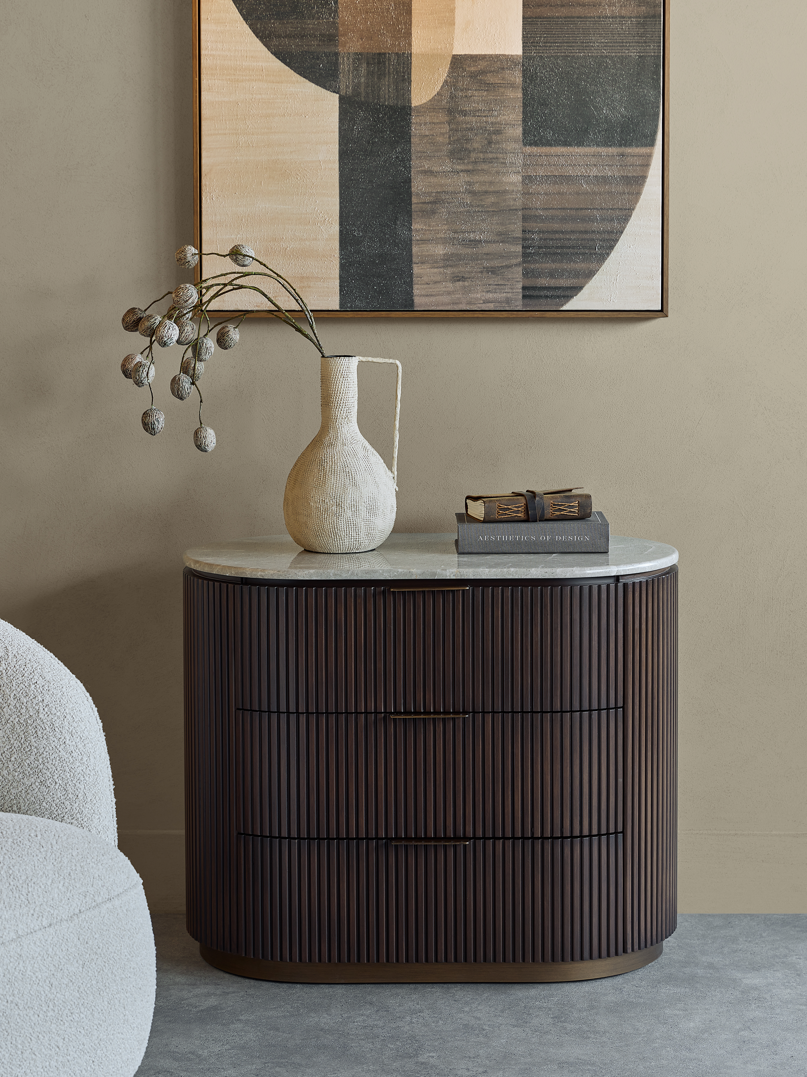 Whitwell Bedside Three Drawer Chest Large - Libra